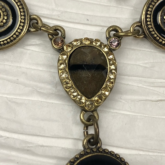 NRT | Jewelry | Vintage Nrtavon Bronze Lariat Necklace Gemstones | Poshmark